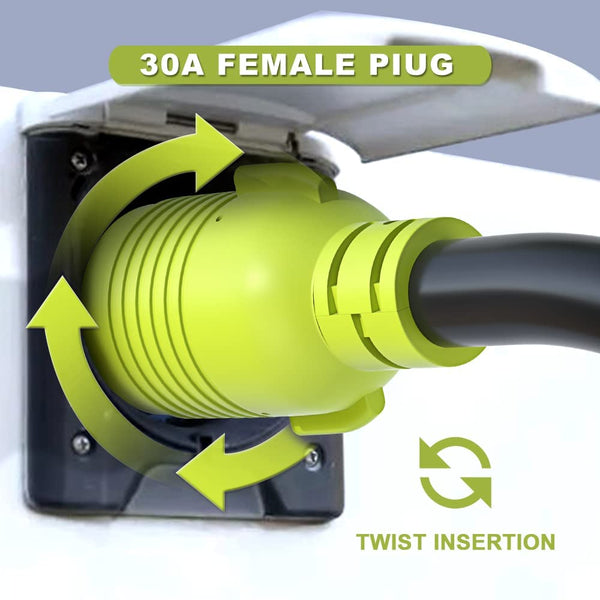 30 Amp 120 Volt RV Extension Cord,Twist Lock Generator Power Cord ...